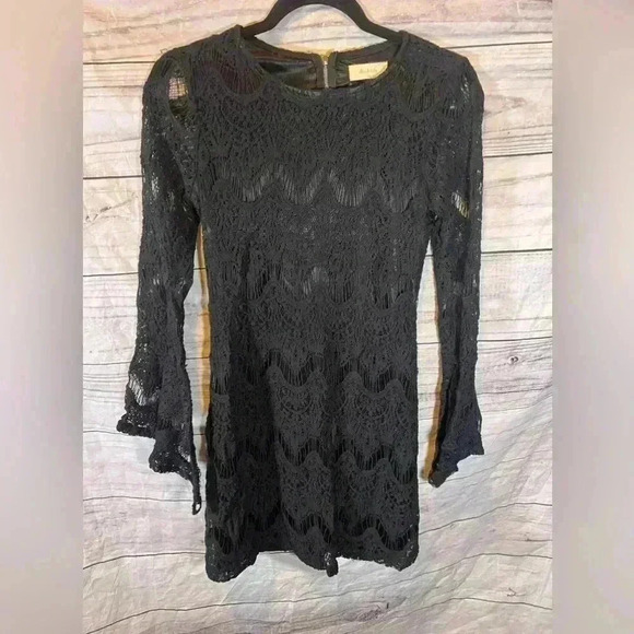 Altar'd State | Dresses | Altard State Sheer Lace Black Mini Dress ...